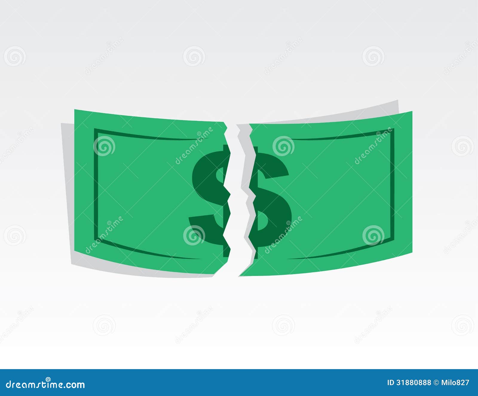 Dollar Ripped Vector Illustration | CartoonDealer.com #31880888