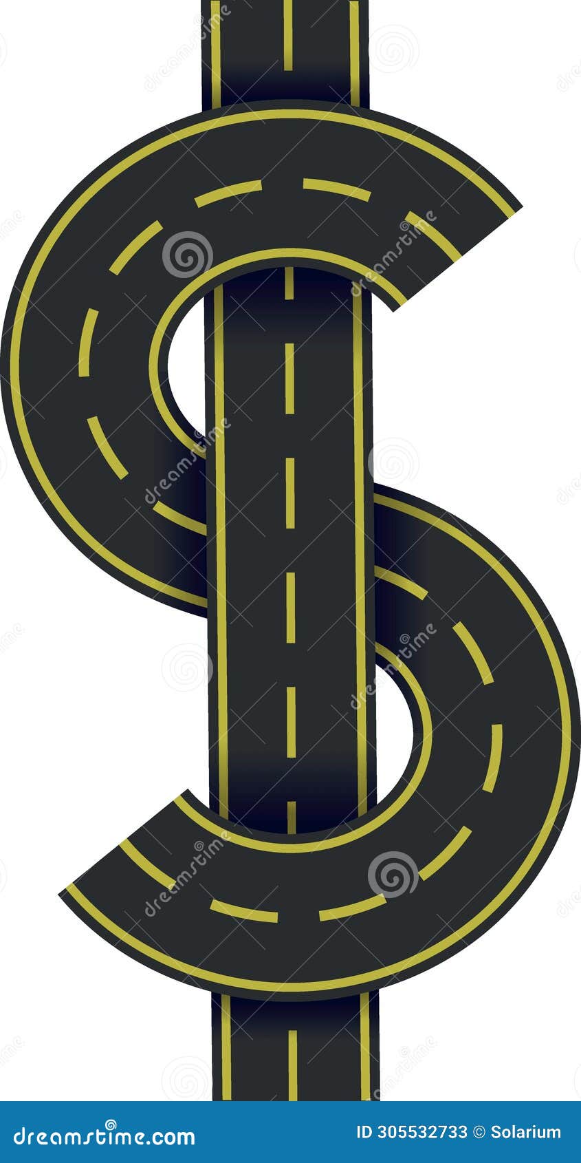 Dollar stock illustration. Illustration of dollar, asphalt - 305532733