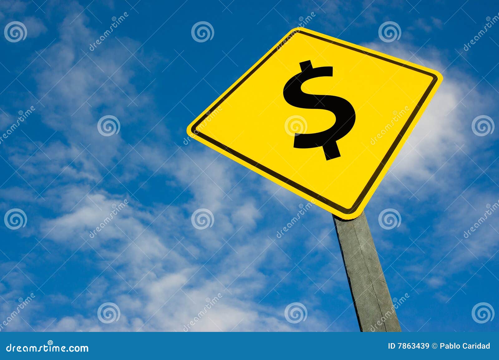 Dollar on road sign. stock image. Image of highway, capital - 7863439
