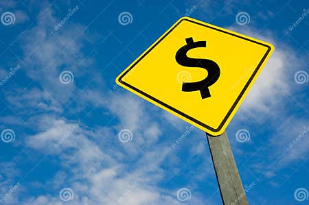 Dollar on road sign. stock image. Image of highway, capital - 7863439