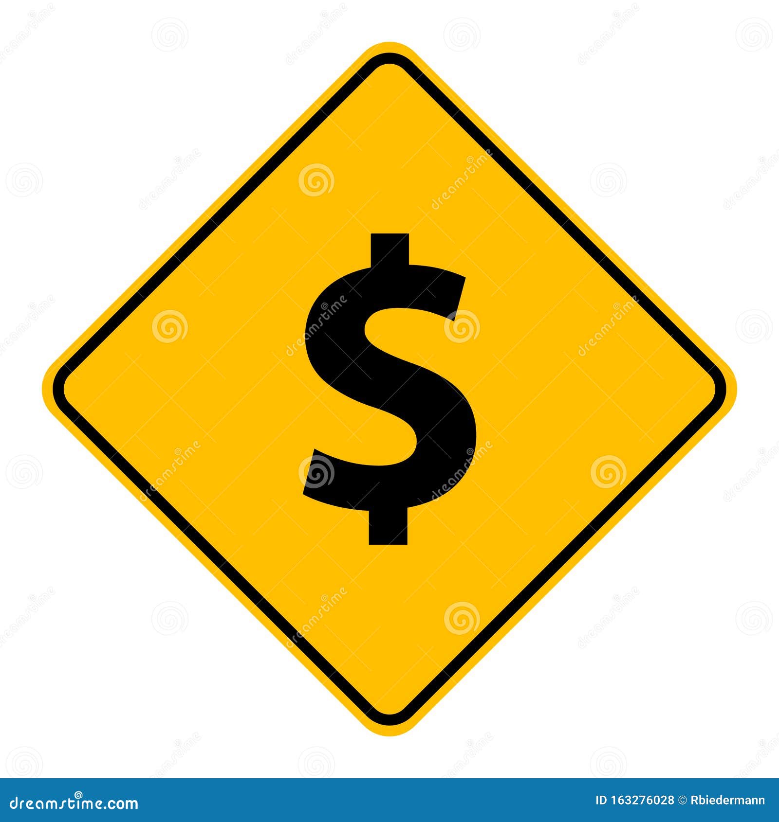 Dollar and road sign stock vector. Illustration of finance - 163276028