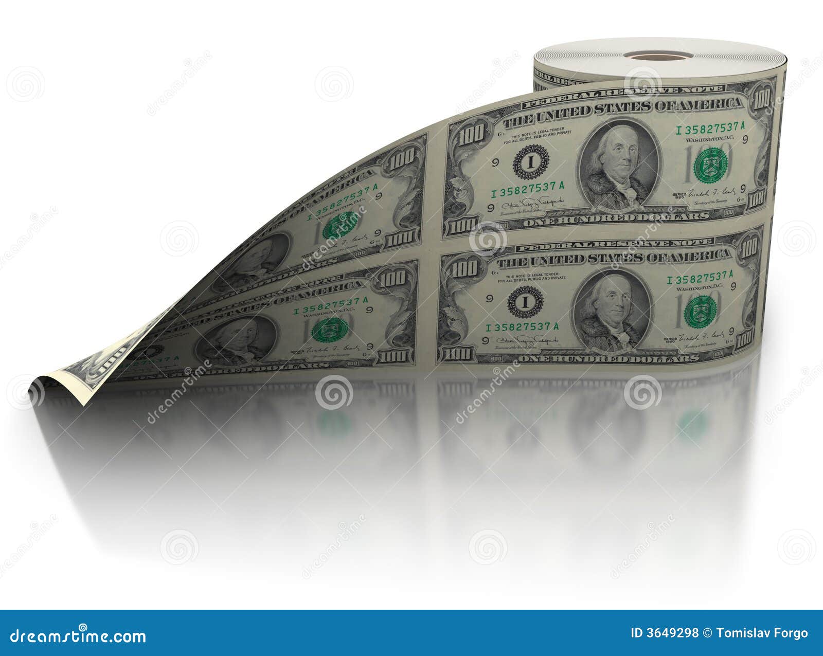 Dollar Roll stock photo. Image of money, endless, paper - 3649298