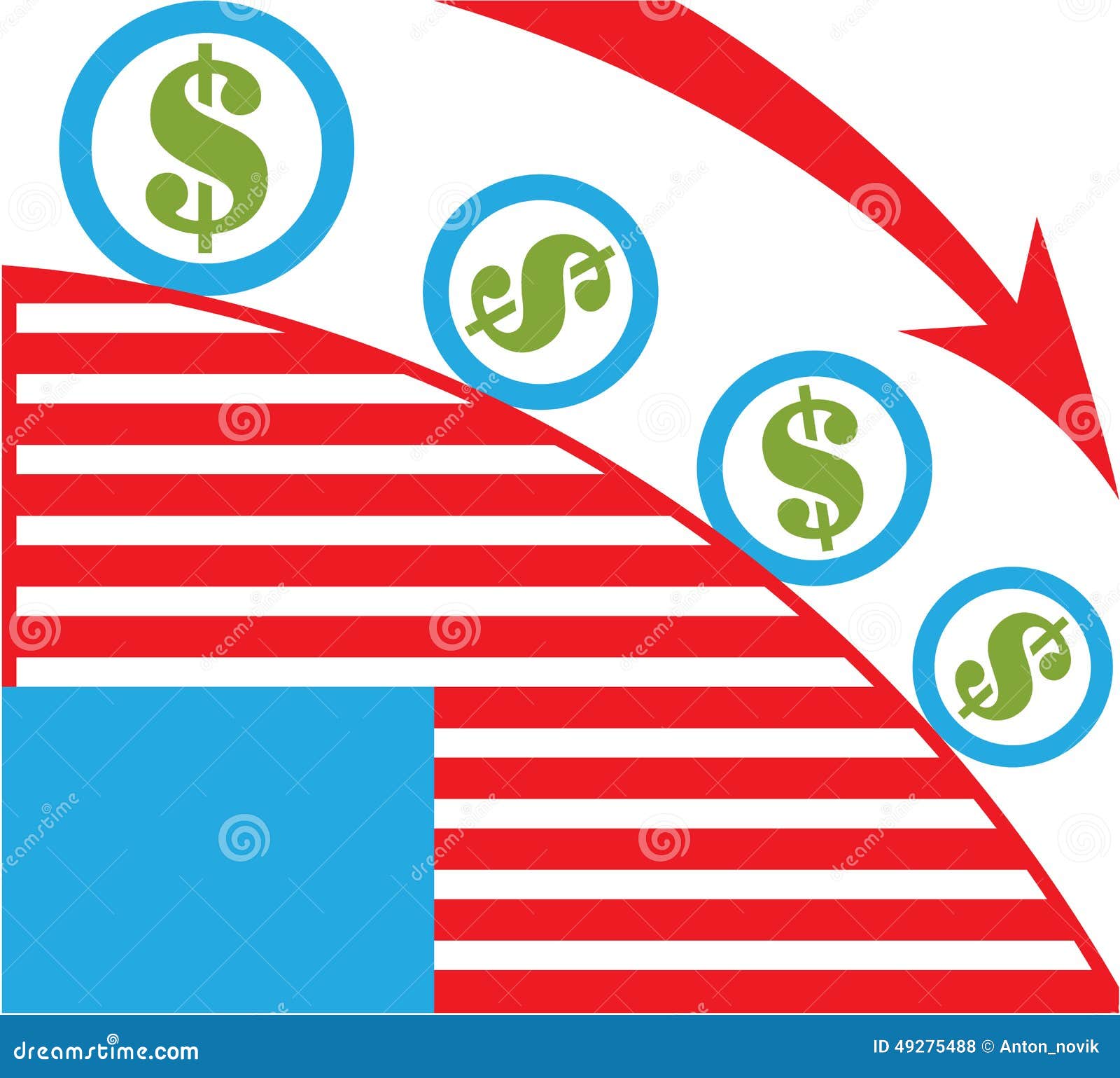 Dollar Roll stock vector. Illustration of arrow, concept - 49275488