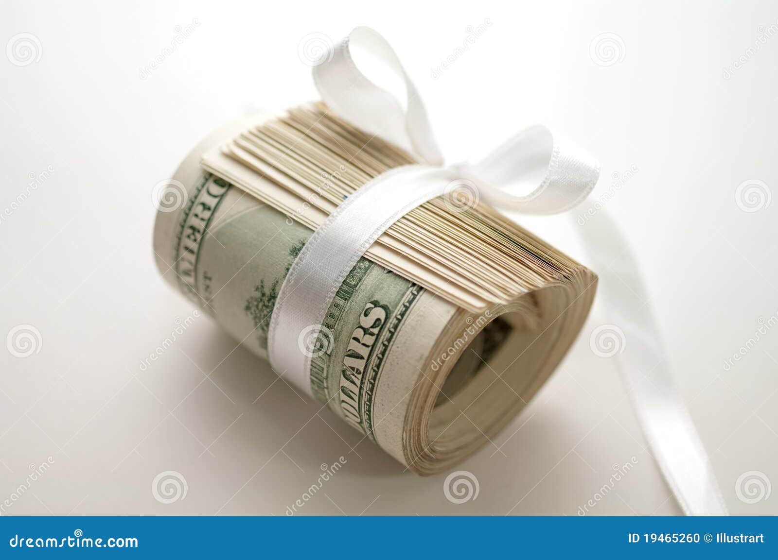 Dollar Roll Tightened with Ribbon Stock Photo - Image of tighten ...