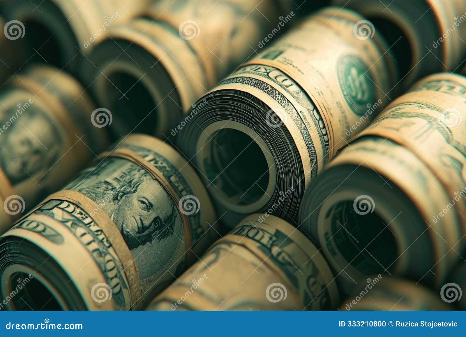 Dollar Roll Wrapped with Red Rubber Ai Photo Stock Illustration ...