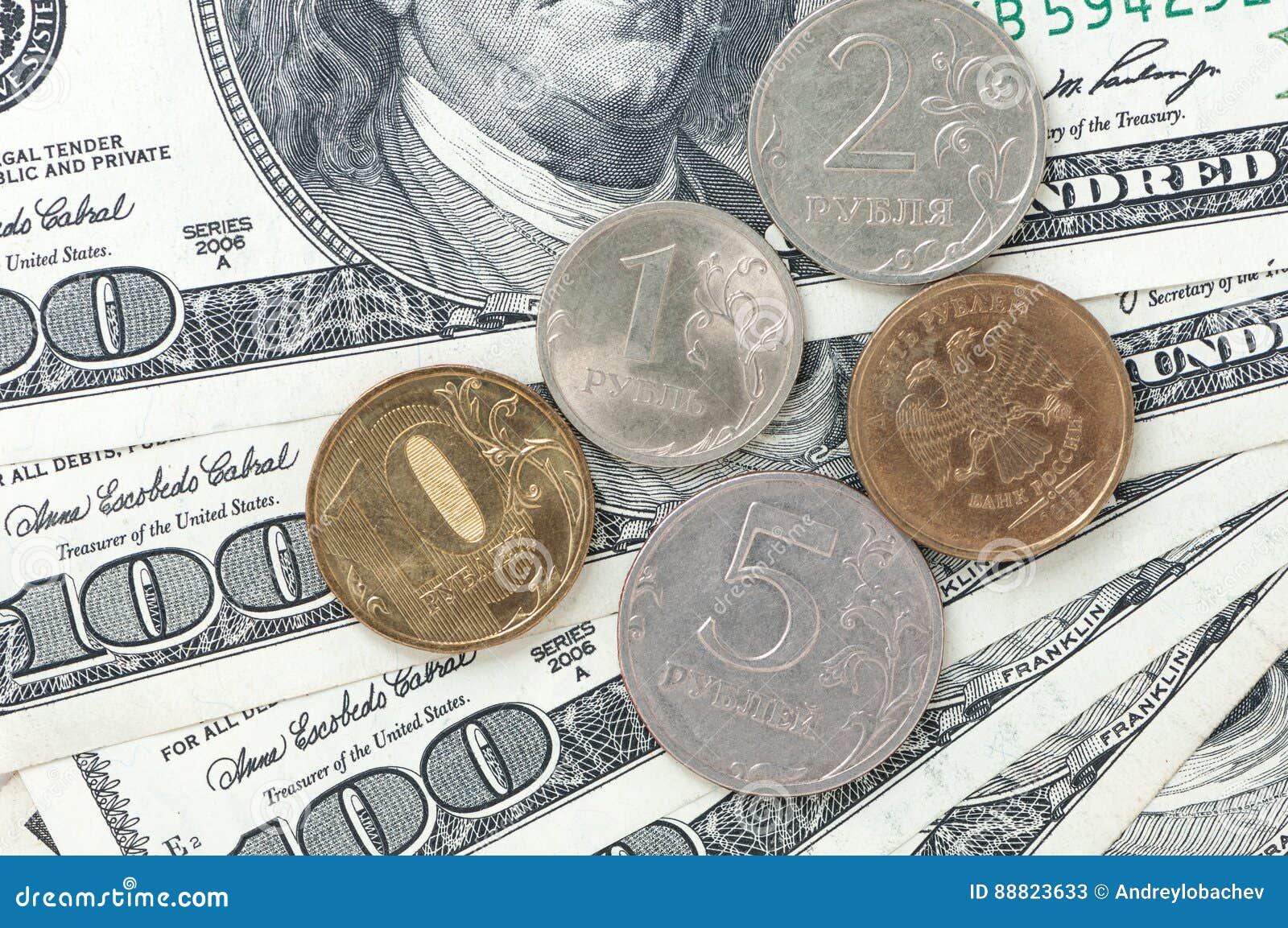Dollar and ruble money stock image. Image of market, exchange - 88823633