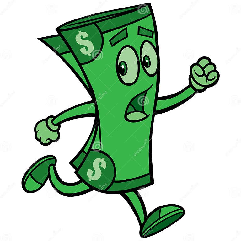 Dollar Run stock vector. Illustration of green, runaway - 53849657