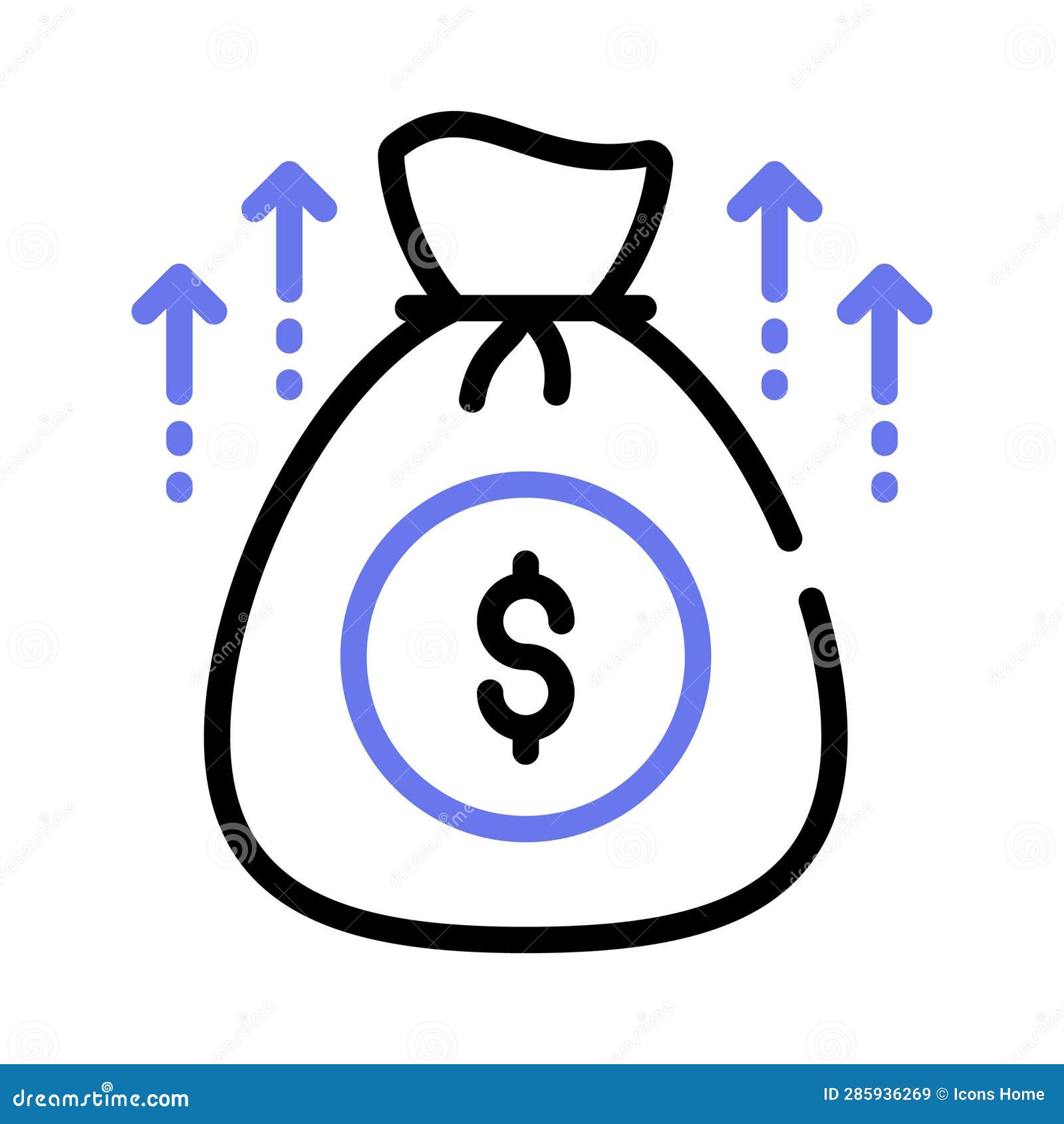 Dollar Sack with Upward Arrows Denoting Provident Fund Icon, Premium ... Dollar Sack with Upward Arrows Denoting Provident Fund Icon, Premium ...