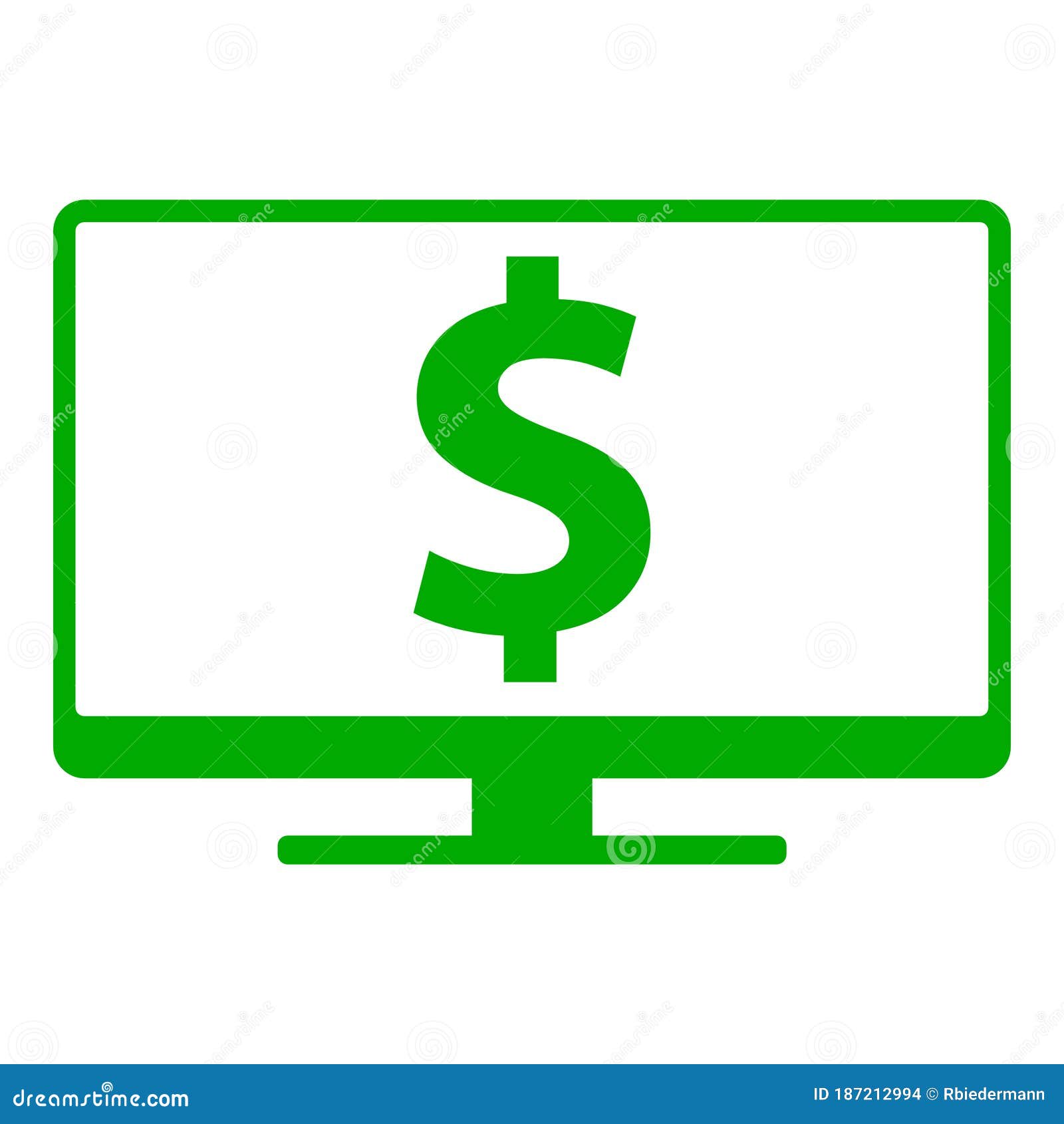 Dollar and screen stock vector. Illustration of icon - 187212994