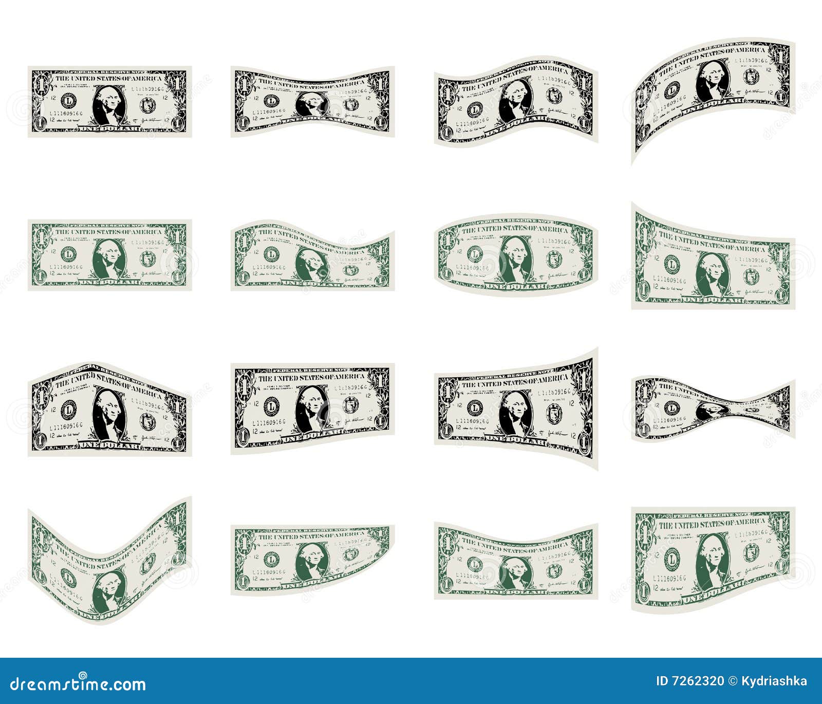 Dollar set stock vector. Illustration of business, trace - 7262320