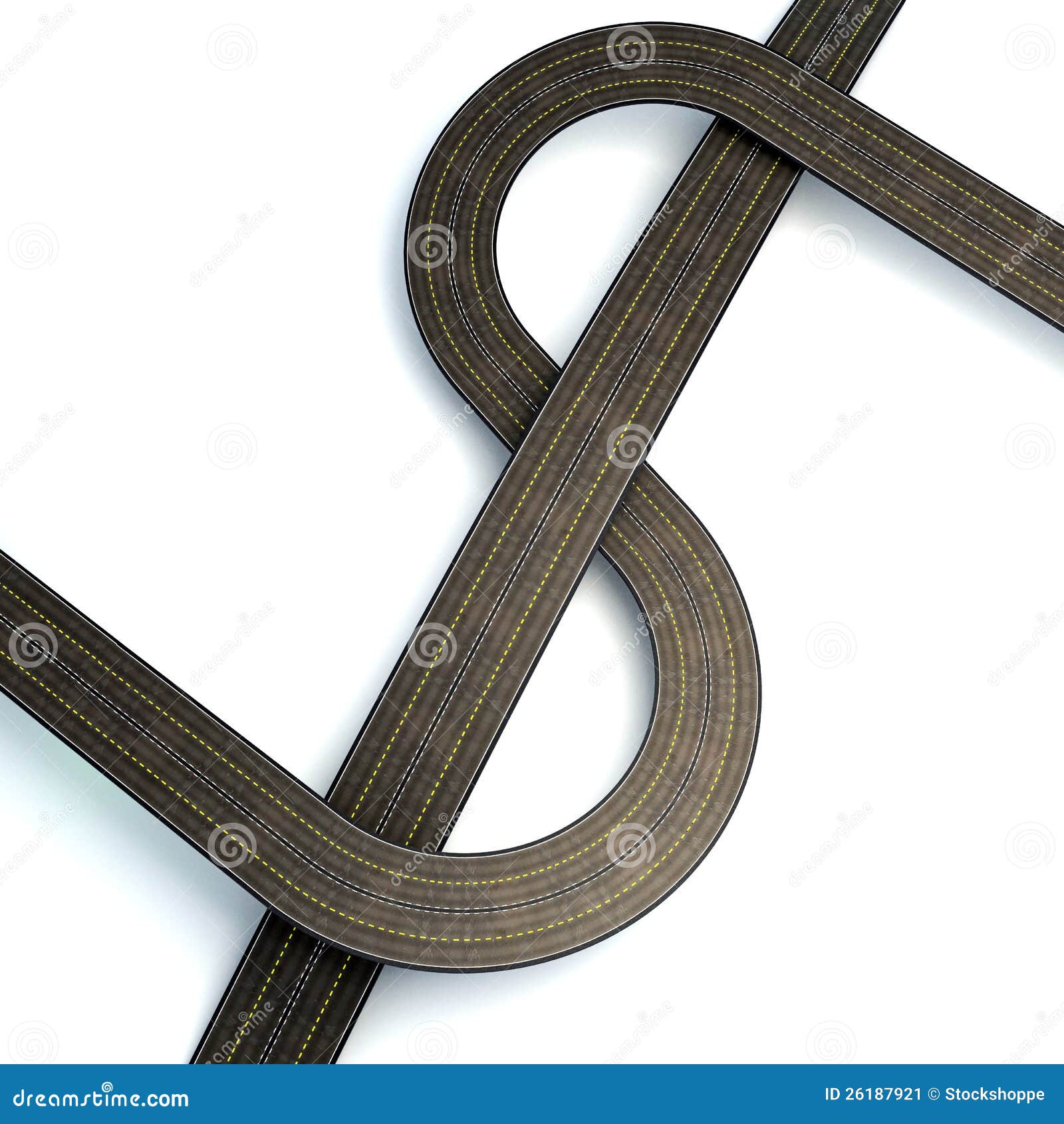 Dollar Shaped Road stock illustration. Illustration of destination ...