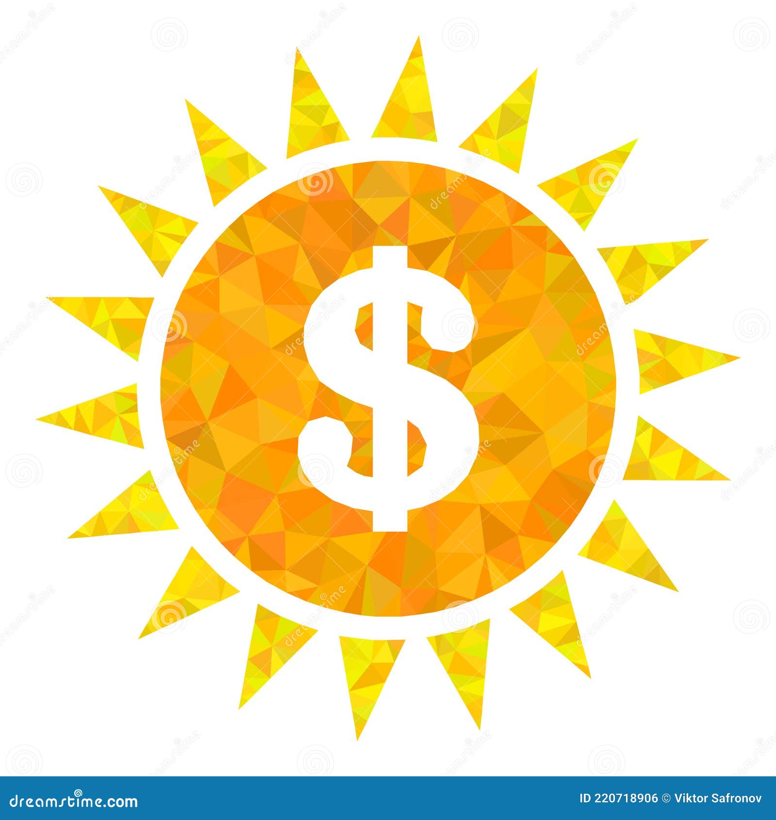 Dollar Shine Triangle Filled Icon Stock Vector - Illustration of price ...
