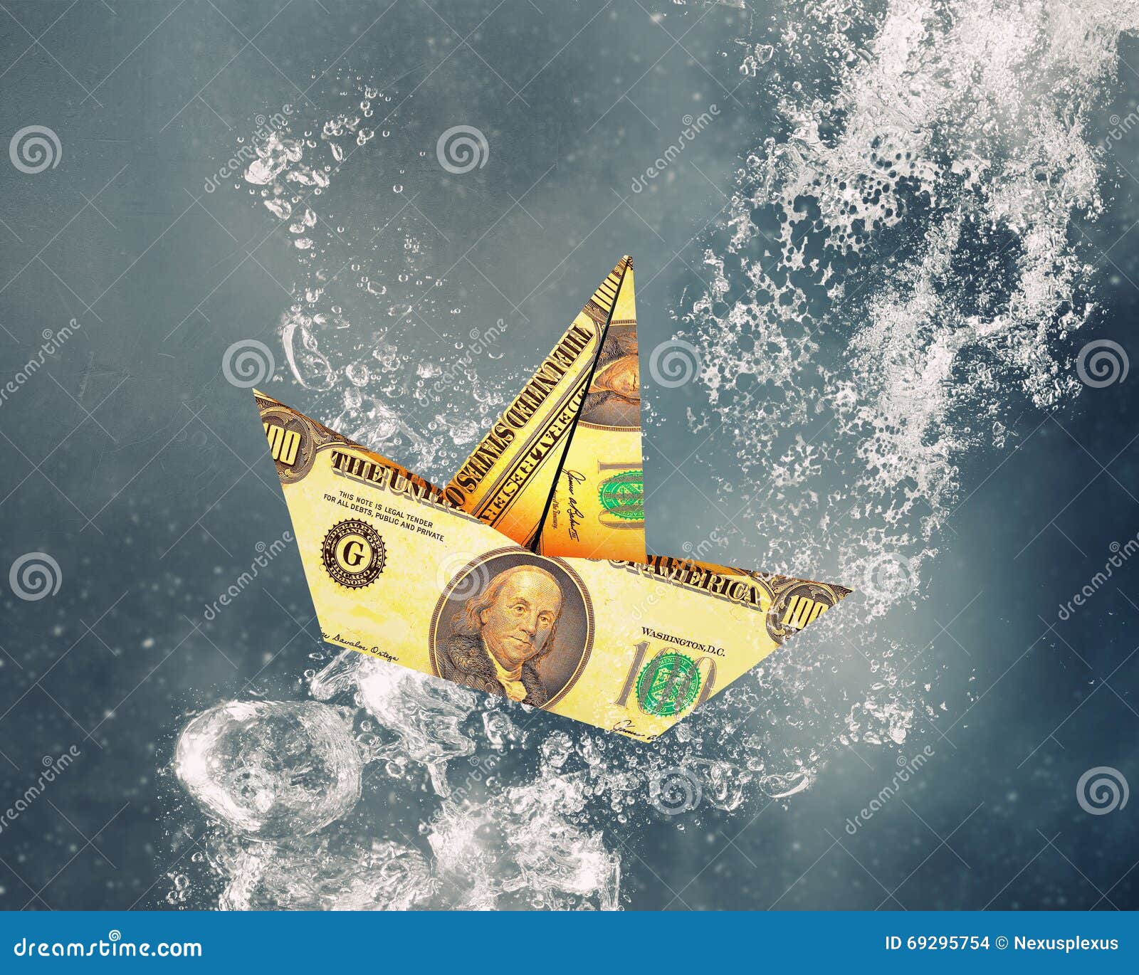 Dollar ship under water stock photo. Image of ship, concept - 69295754