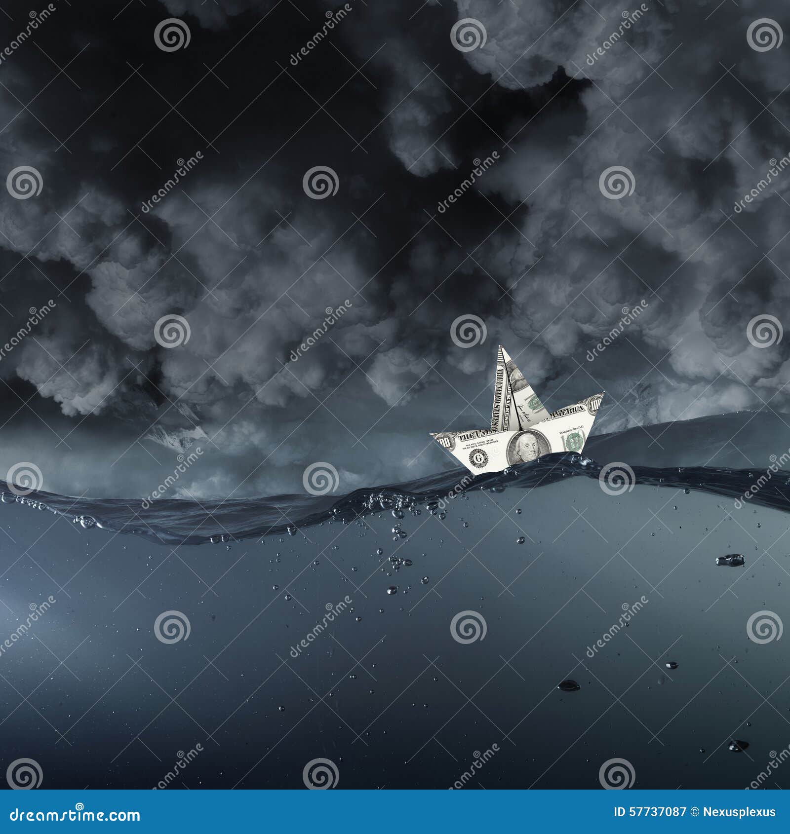 Dollar ship in water stock image. Image of investment - 57737087