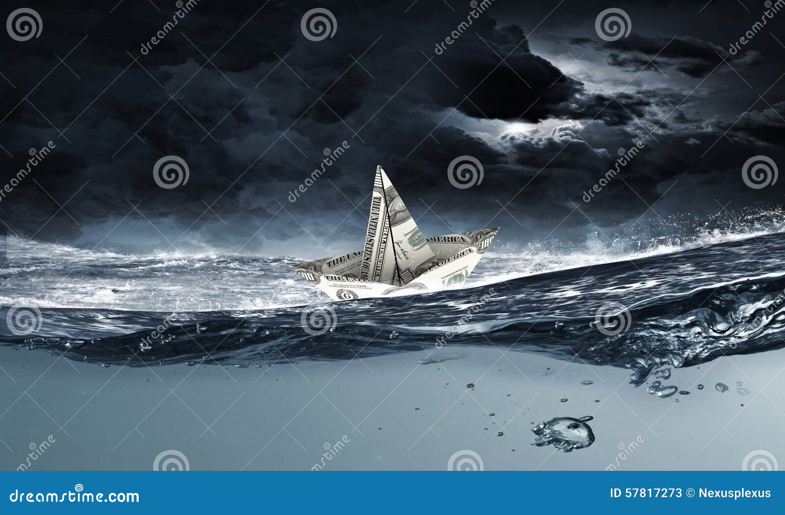 Dollar ship in water stock image. Image of exchange, dollar - 57817273