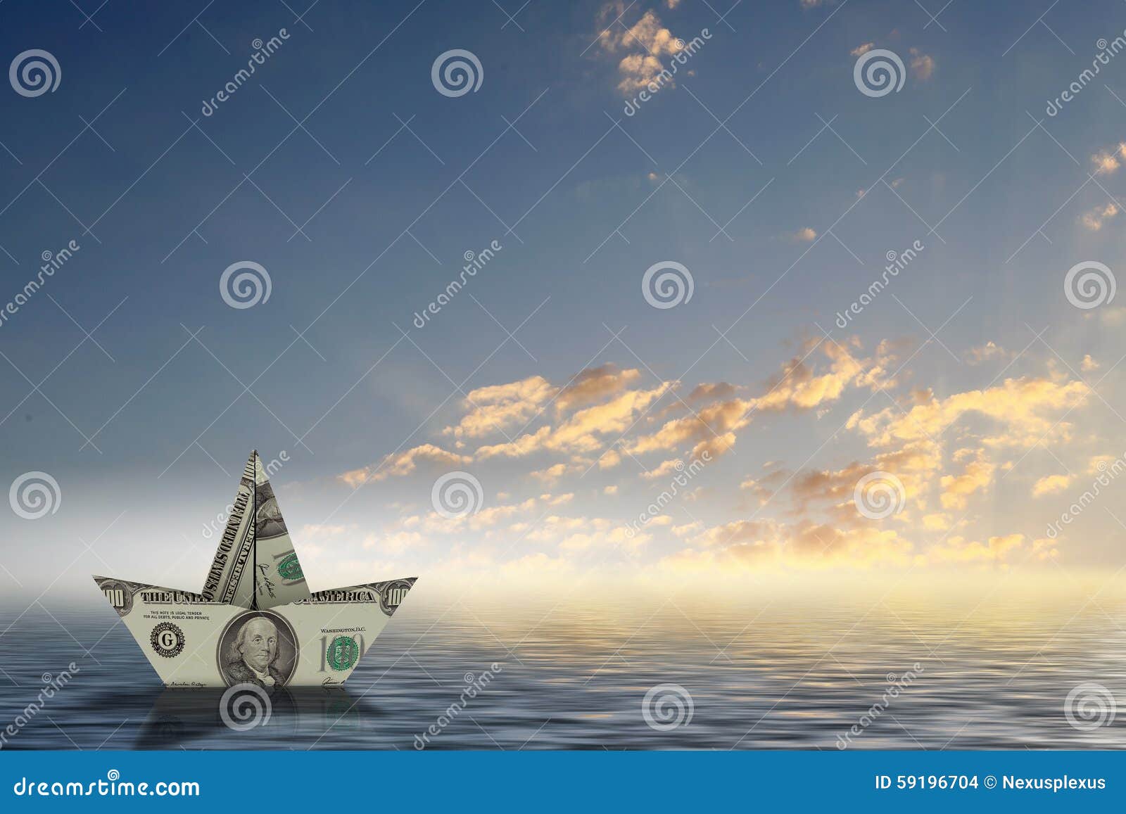 Dollar ship in water stock photo. Image of cruise, losing - 59196704