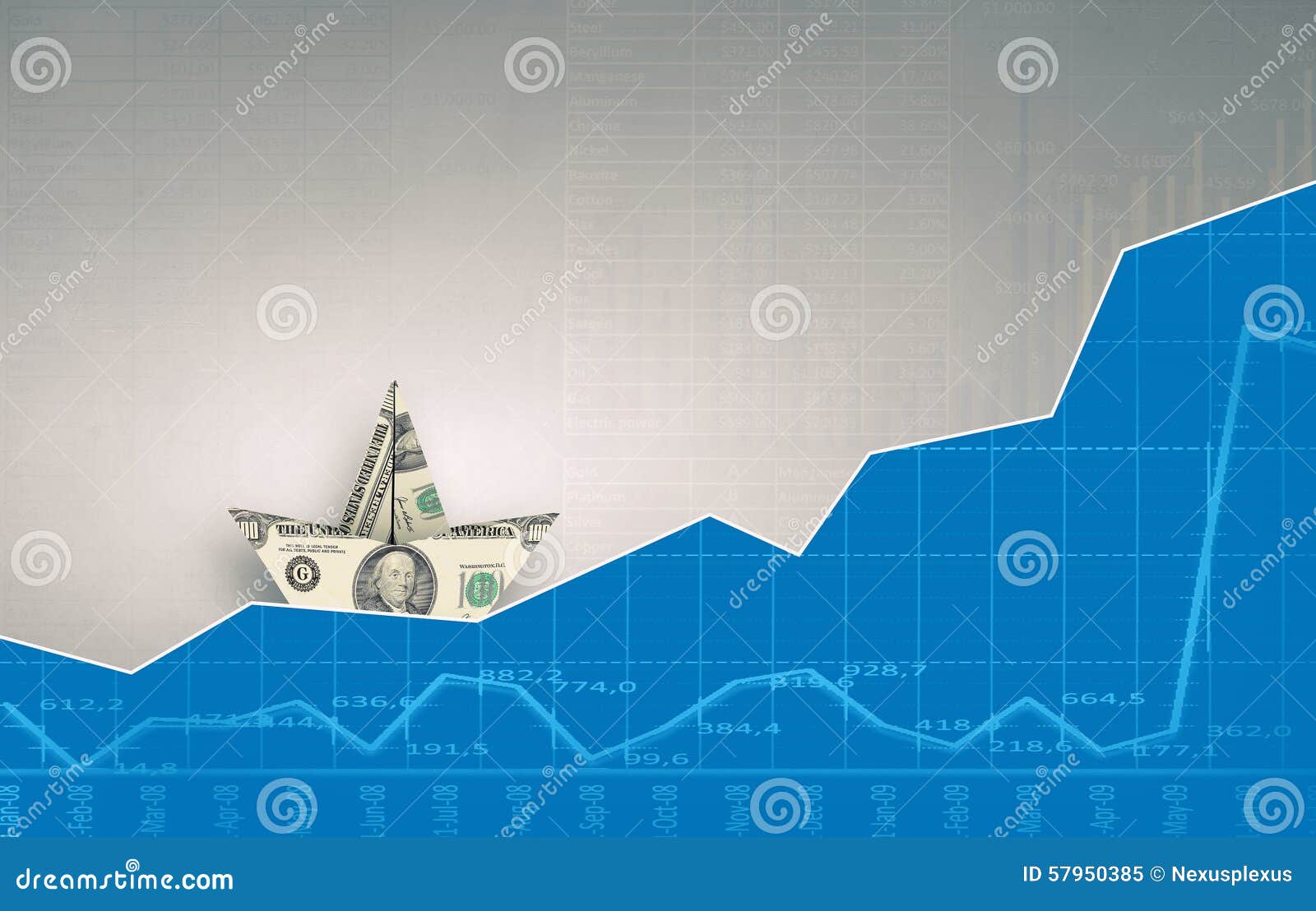 Dollar ship in water stock image. Image of finance, money - 57950385