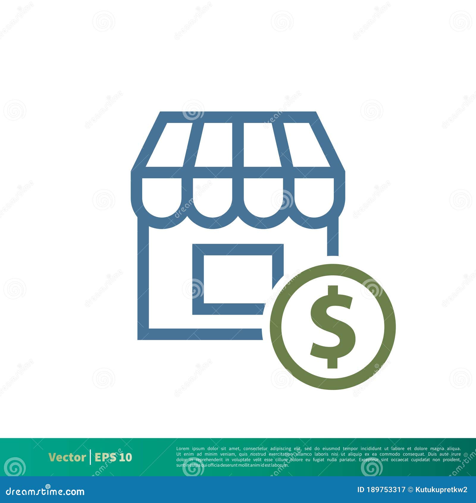 Dollar Shop, Store Icon Vector Logo Template Illustration Design ...