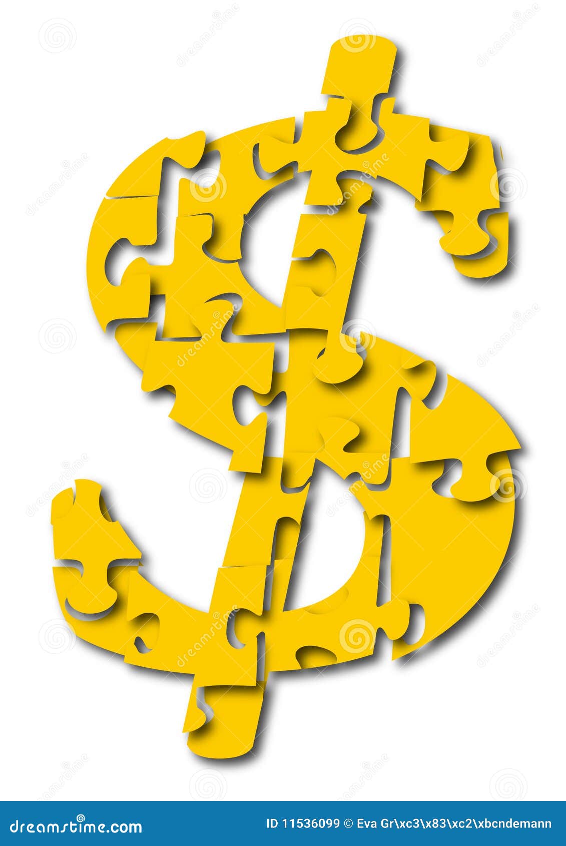 Dollar sigan as puzzle stock vector. Illustration of financial - 11536099