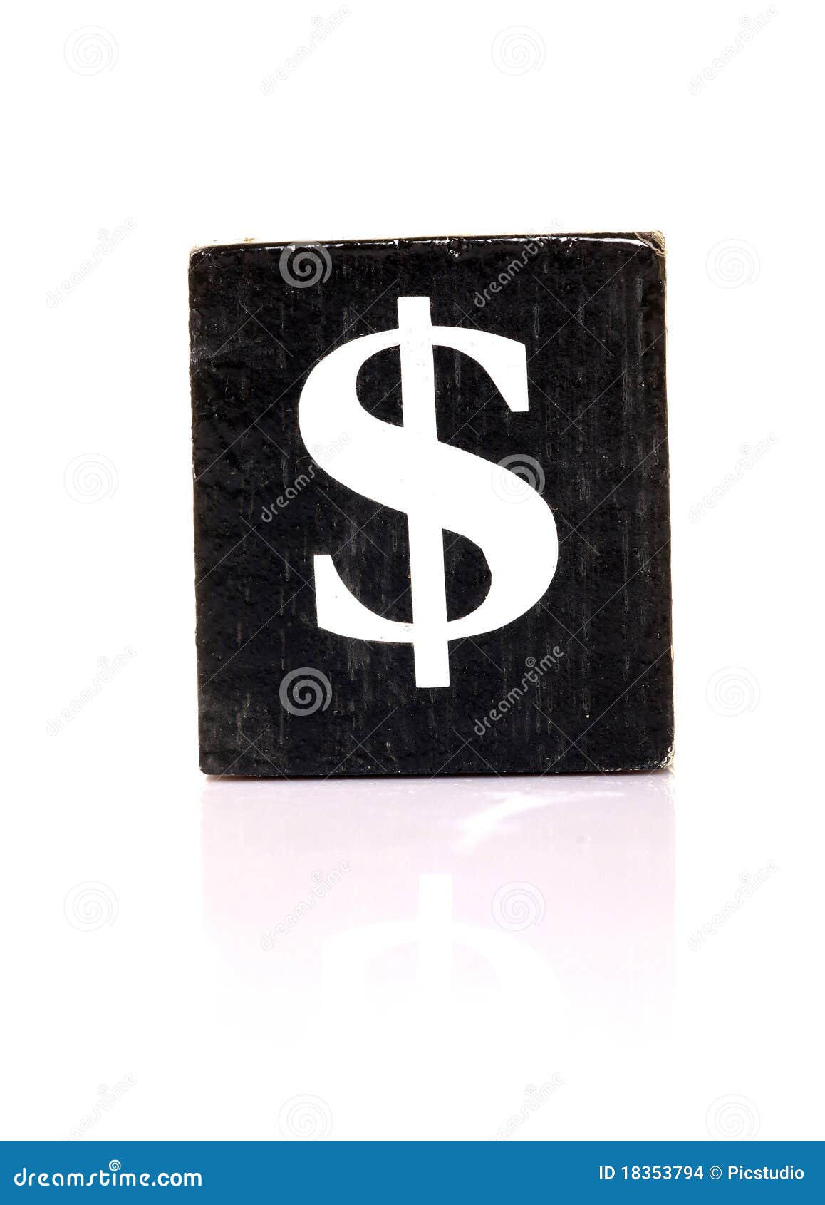 Dollar sign stock photo. Image of block, white, isolated - 18353794