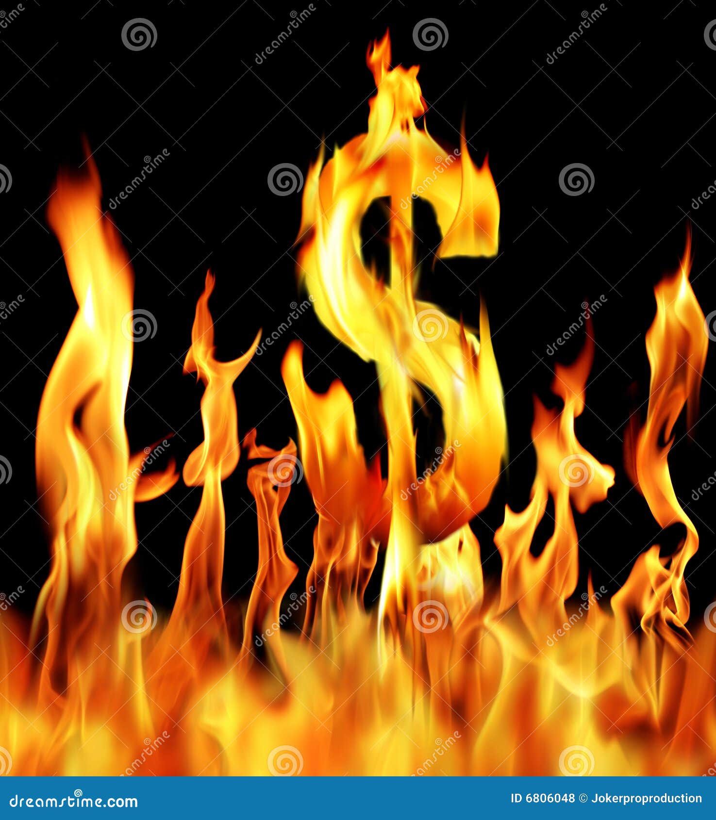 Dollar sign stock photo. Image of fire, design, concept - 6806048