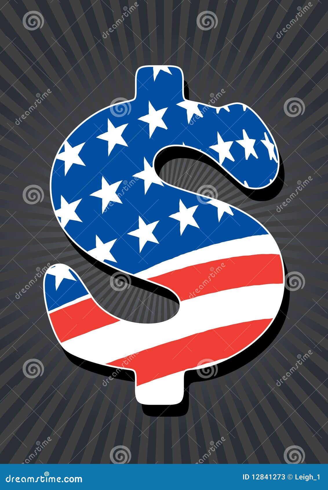 Dollar Sign with American Flag Stock Vector - Illustration of business ...