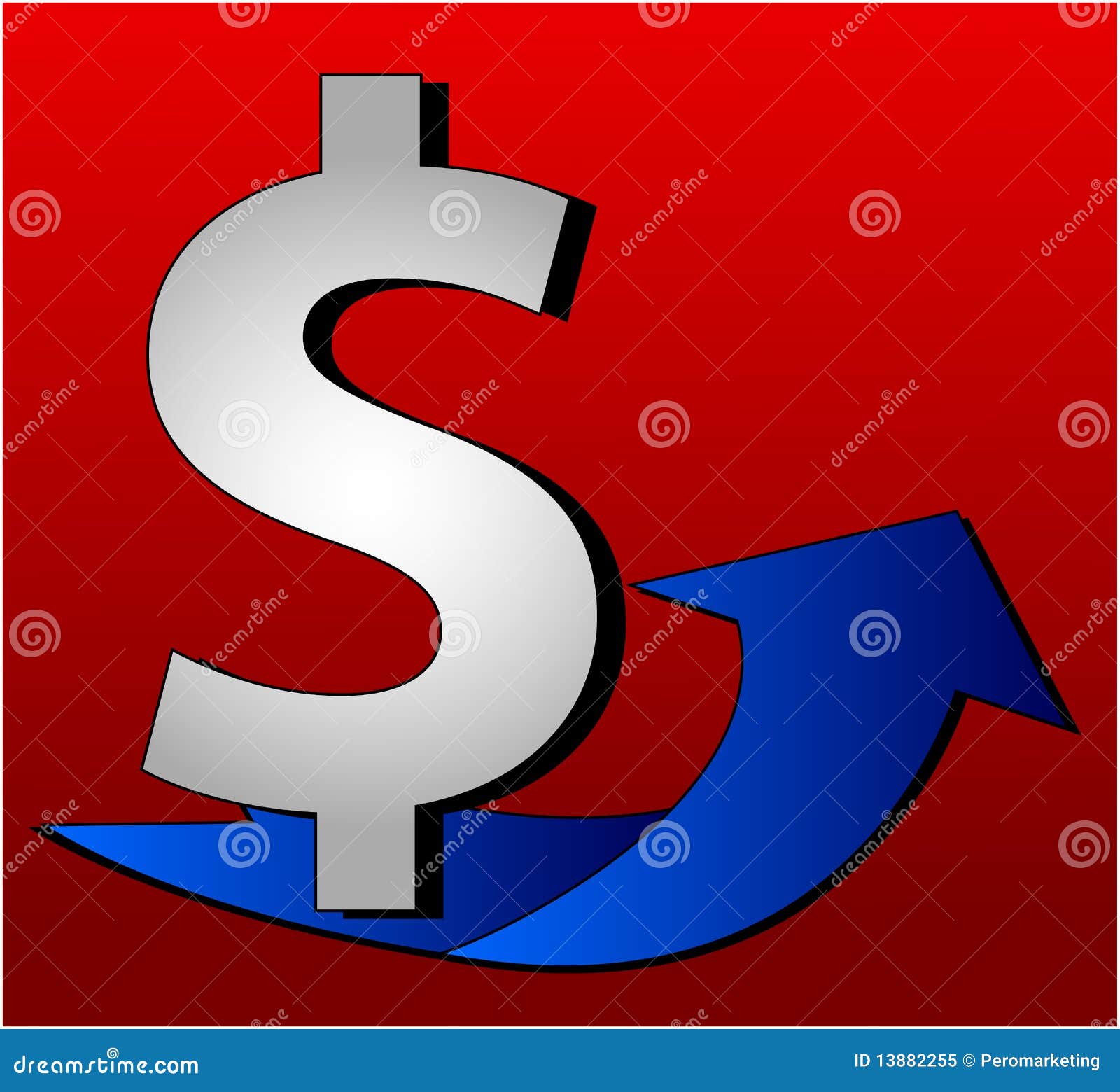 Dollar Sign with arrow stock illustration. Illustration of arrow - 13882255