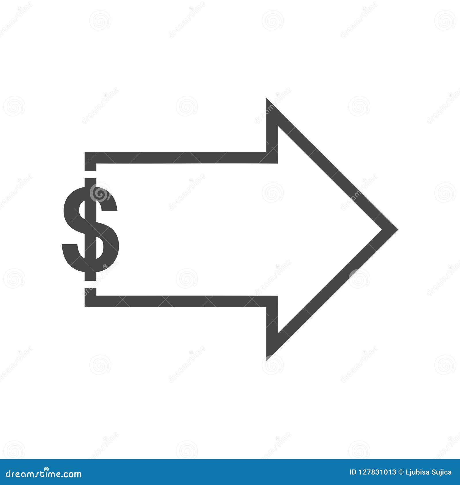 Dollar Sign with Arrow stock vector. Illustration of growing - 127831013