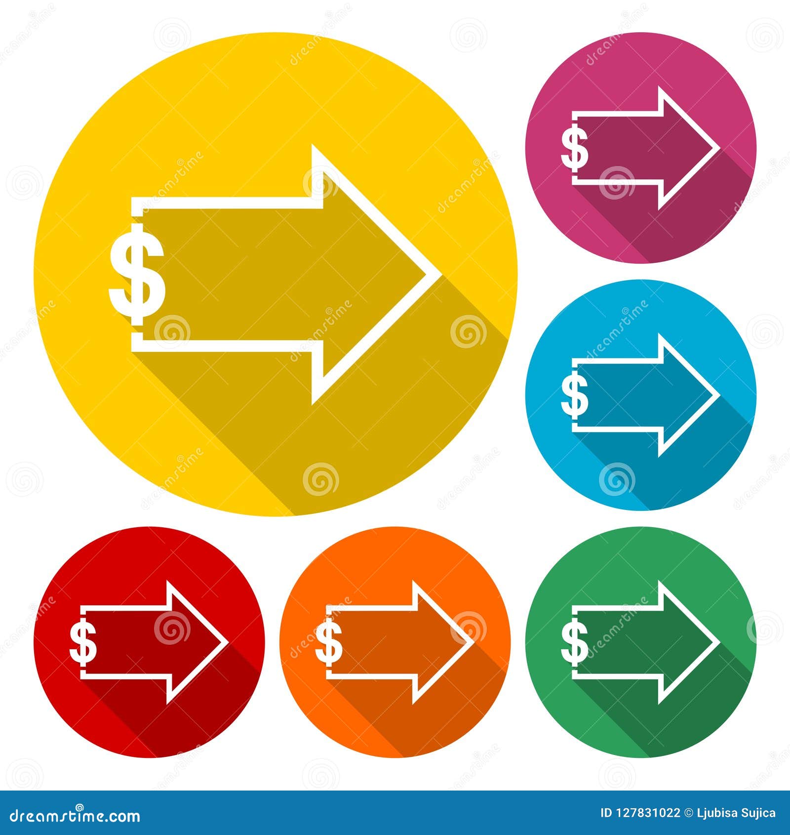 Dollar Sign with Arrow stock vector. Illustration of green - 127831022