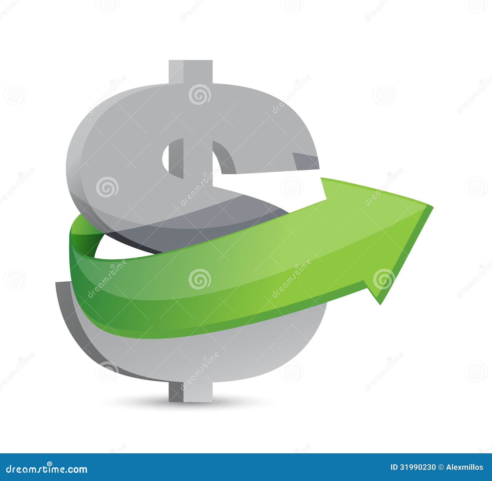 Dollar Sign with Arrow. Symbolize Growth Stock Illustration ...