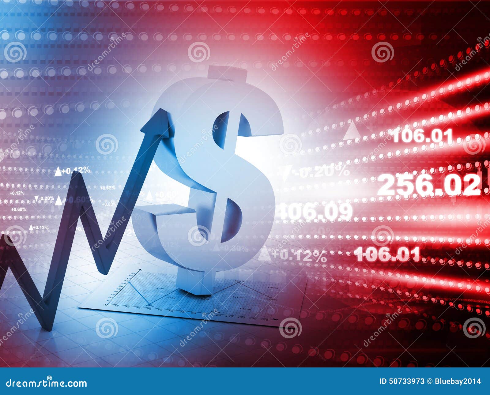 Dollar sign with arrow up stock illustration. Illustration of economic ...