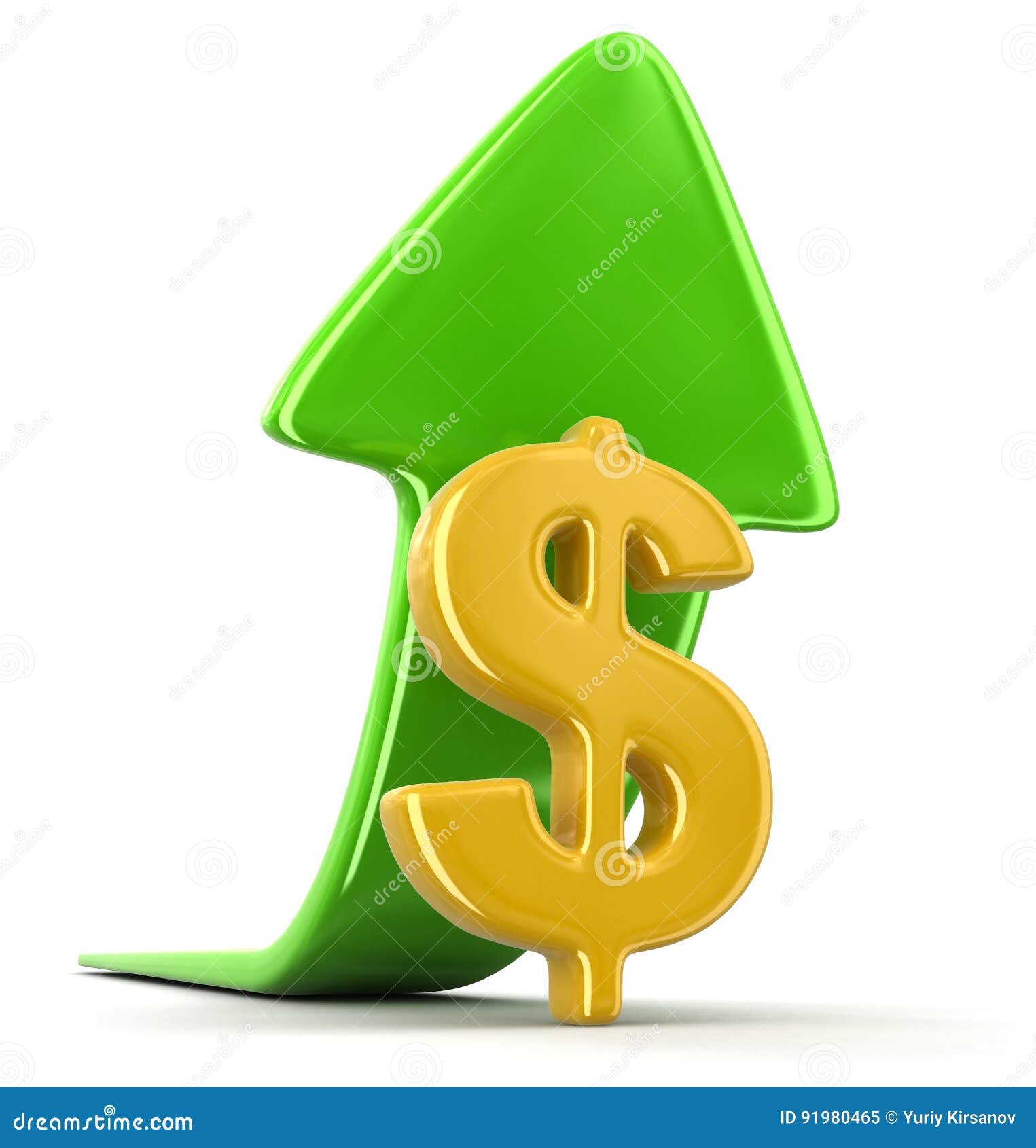 Dollar sign with arrow up stock illustration. Illustration of diagram ...