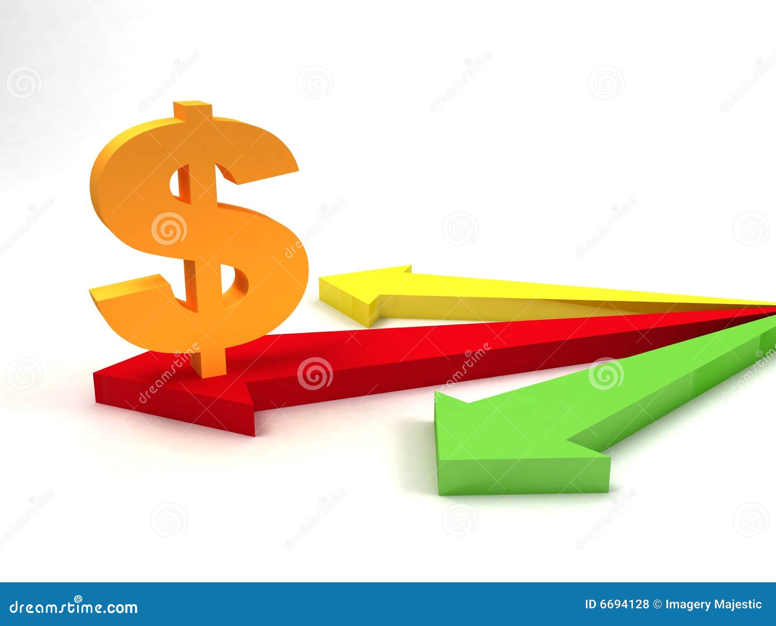 Dollar sign on arrows stock illustration. Illustration of generated ...