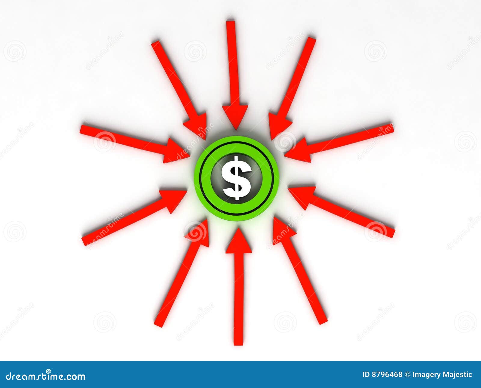 Dollar sign on arrows stock illustration. Illustration of bank - 8796468