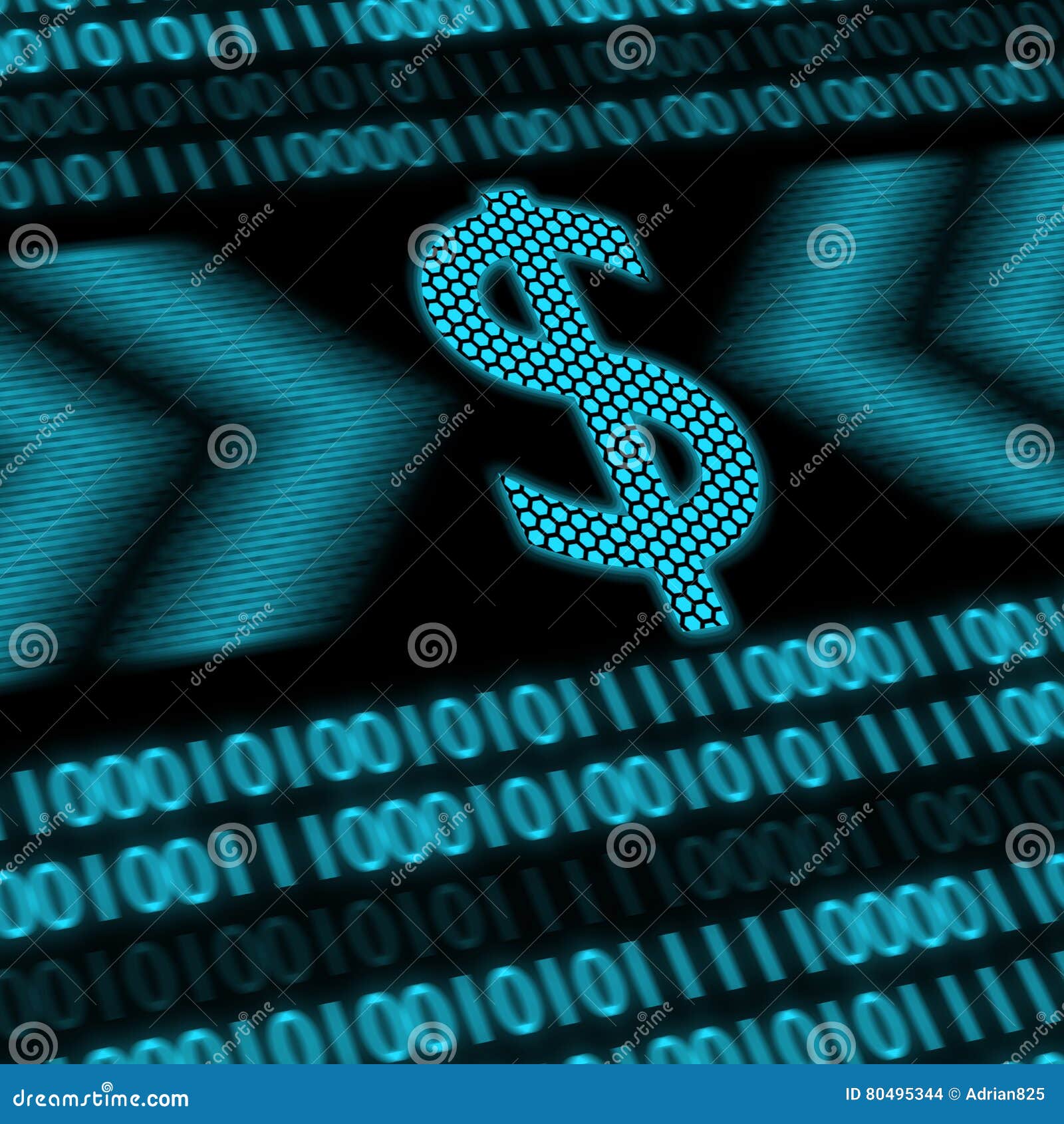 Dollar Sign With Binary Codes On Background Royalty-Free Stock Image ...