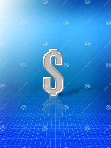 Dollar Sign on Blue Background Stock Illustration - Illustration of ...
