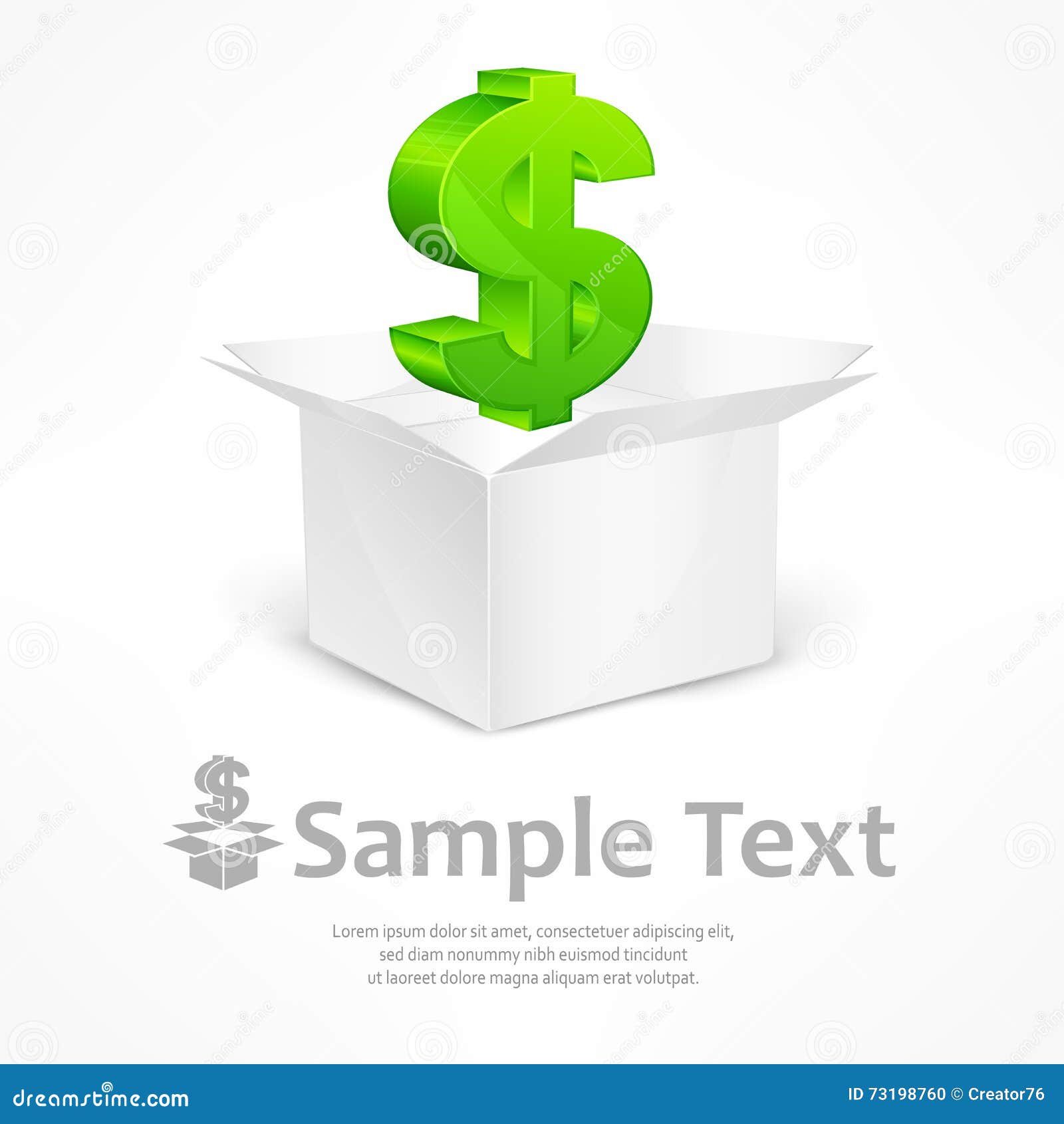 Dollar sign in box stock vector. Illustration of sale - 73198760