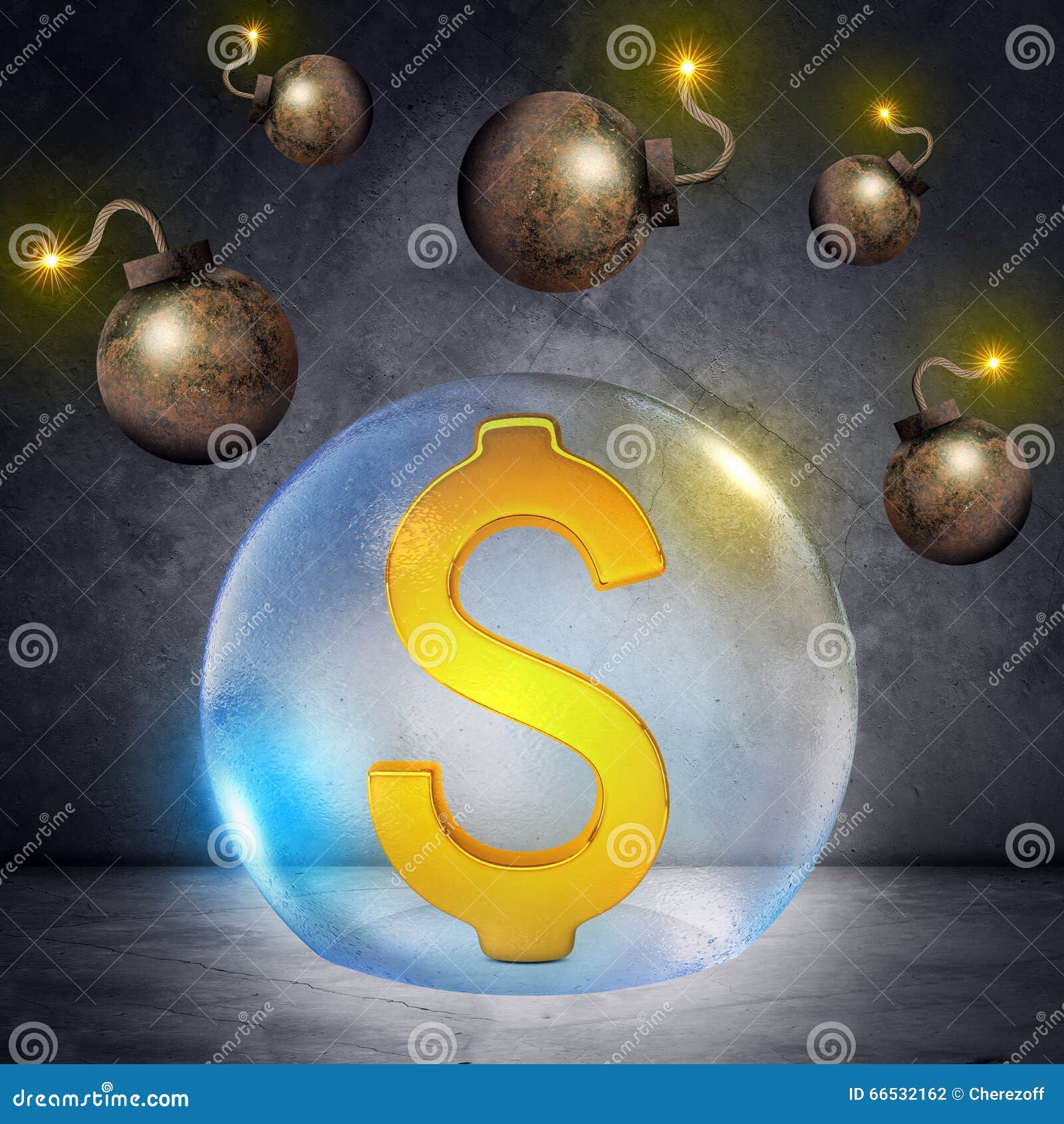 Dollar sign in bubble stock illustration. Illustration of symbol - 66532162
