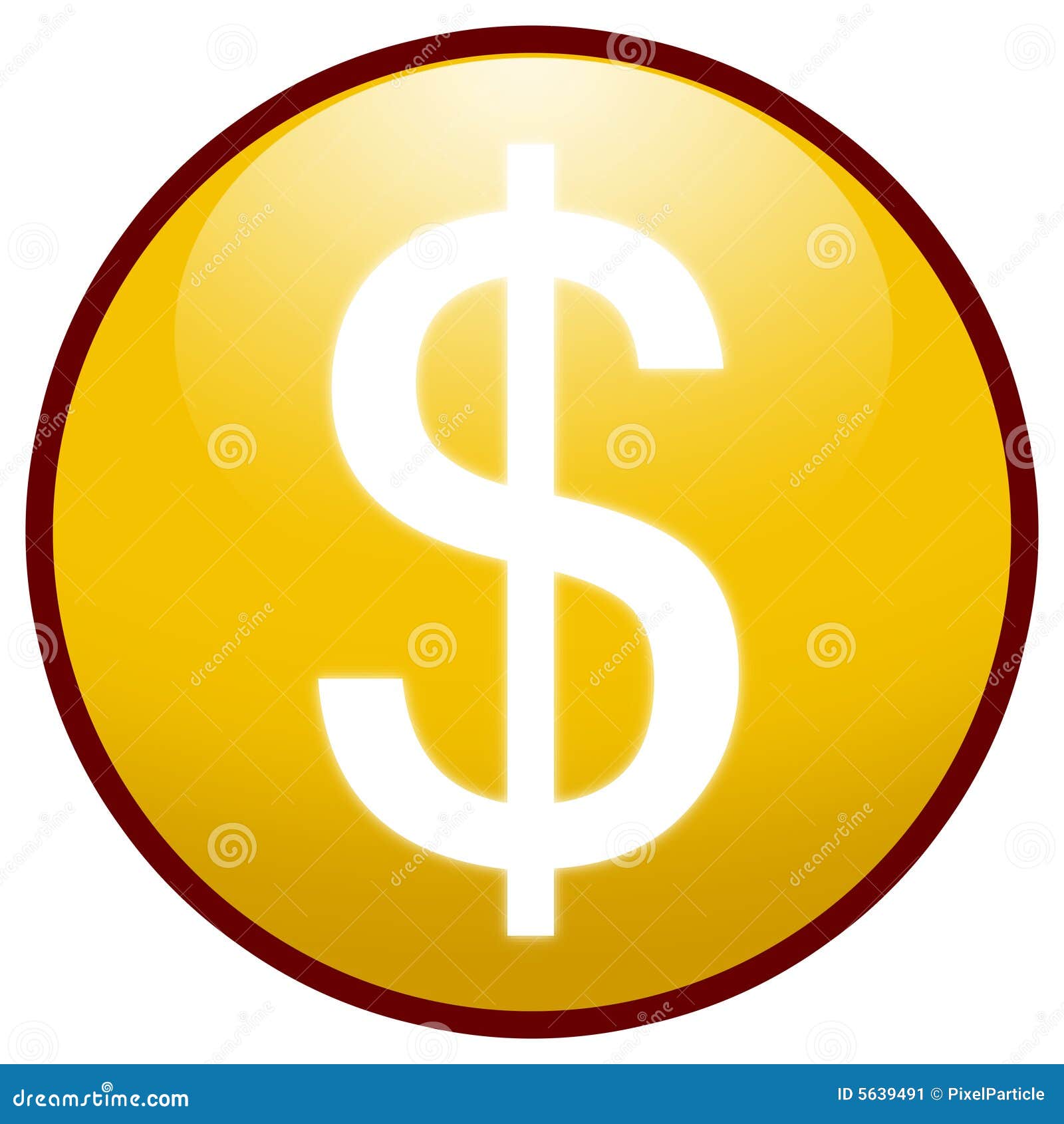 Dollar Sign Button Icon (yellow) Stock Illustration - Illustration of ...
