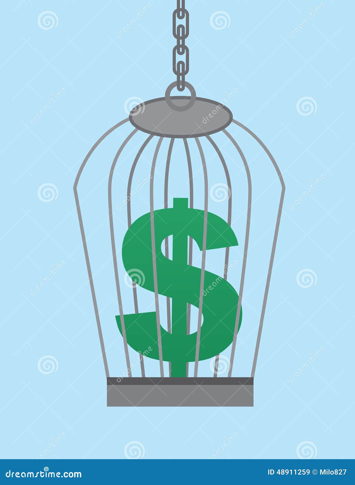 Dollar Sign Cage stock vector. Illustration of chains - 48911259