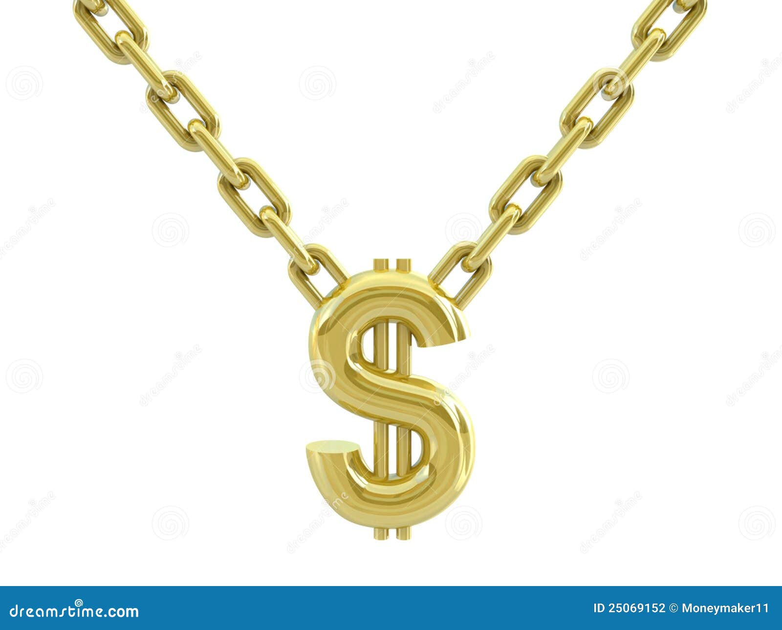 Dollar sign with chain stock illustration. Illustration of chain - 25069152