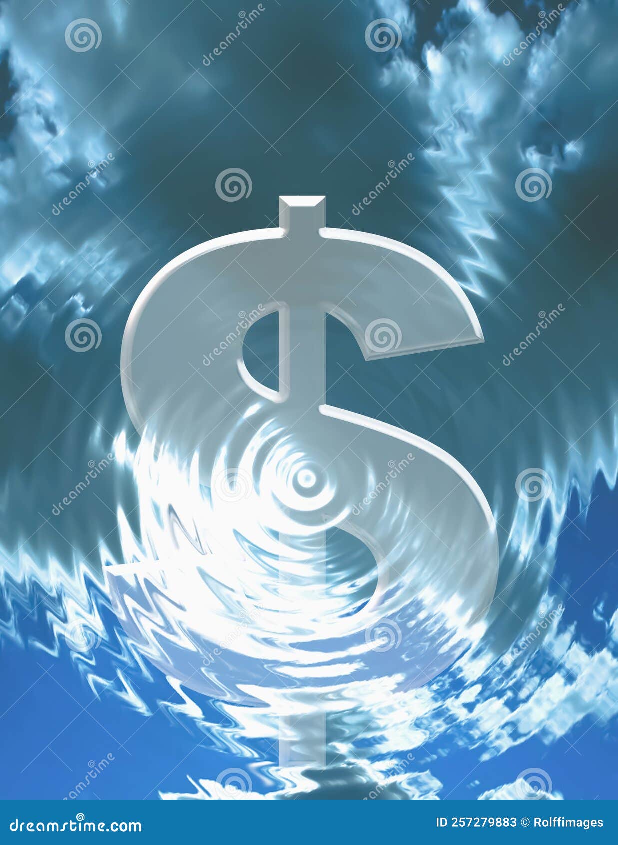 Dollar sign in cloudy sky stock illustration. Illustration of economy ...