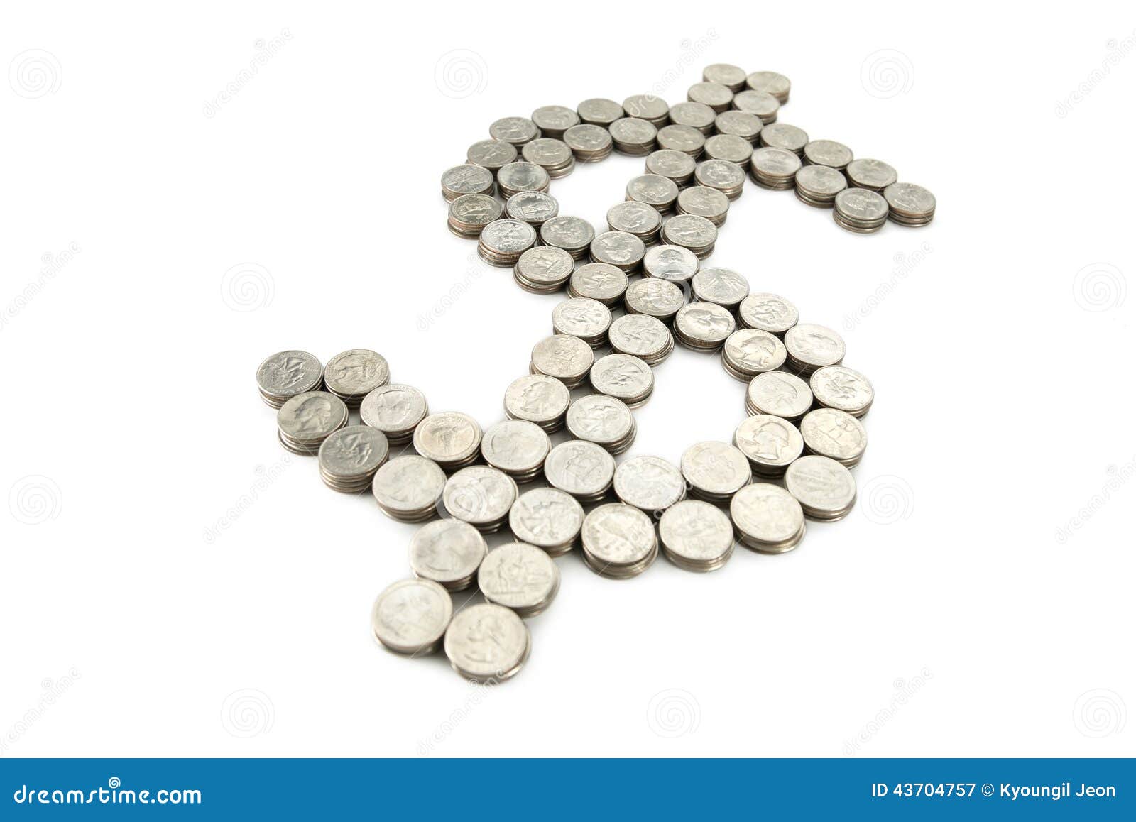 Dollar sign from the coins stock image. Image of bank - 43704757