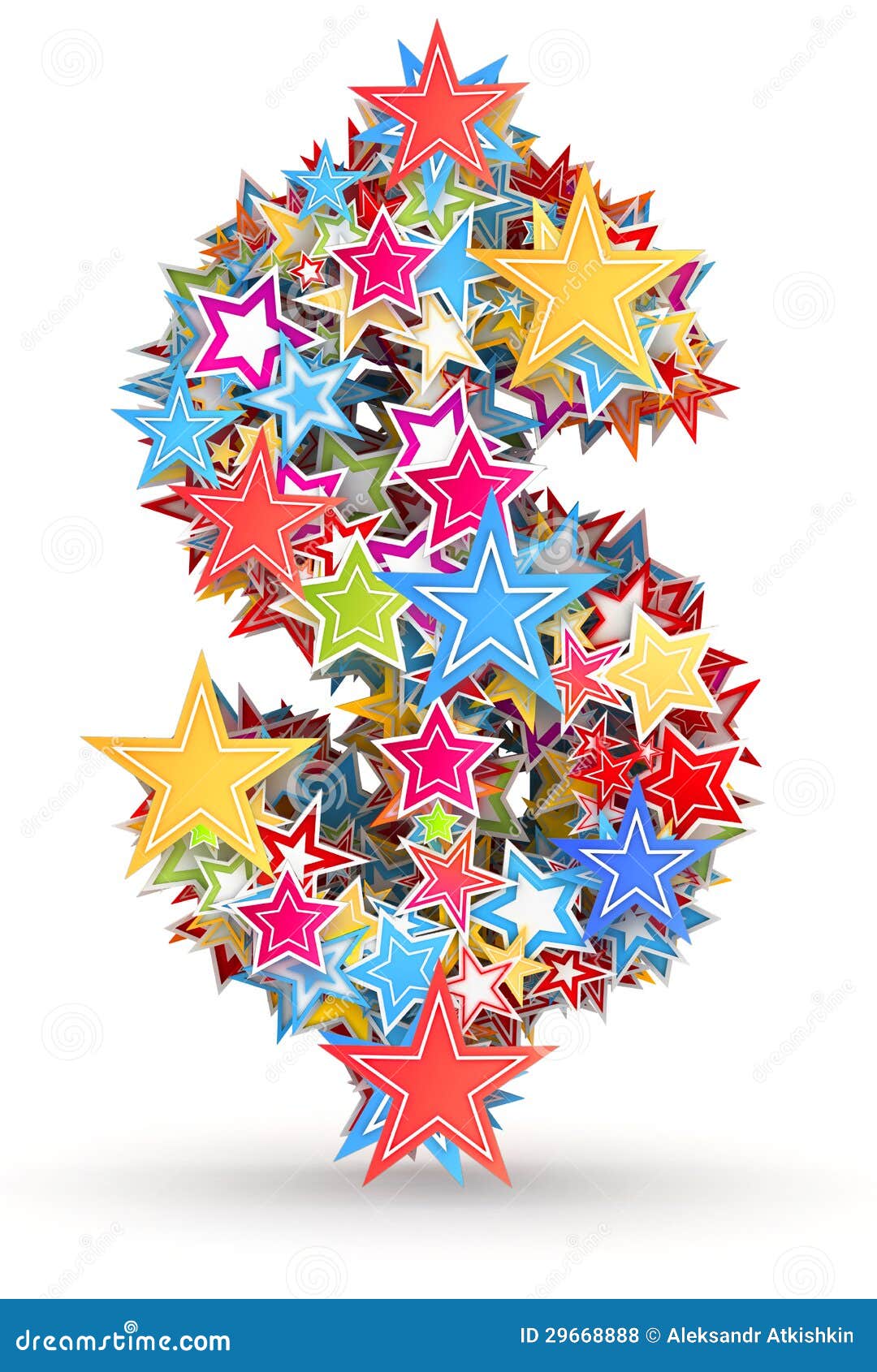 Dollar Sign from Colored Stars Stock Illustration - Illustration of ...