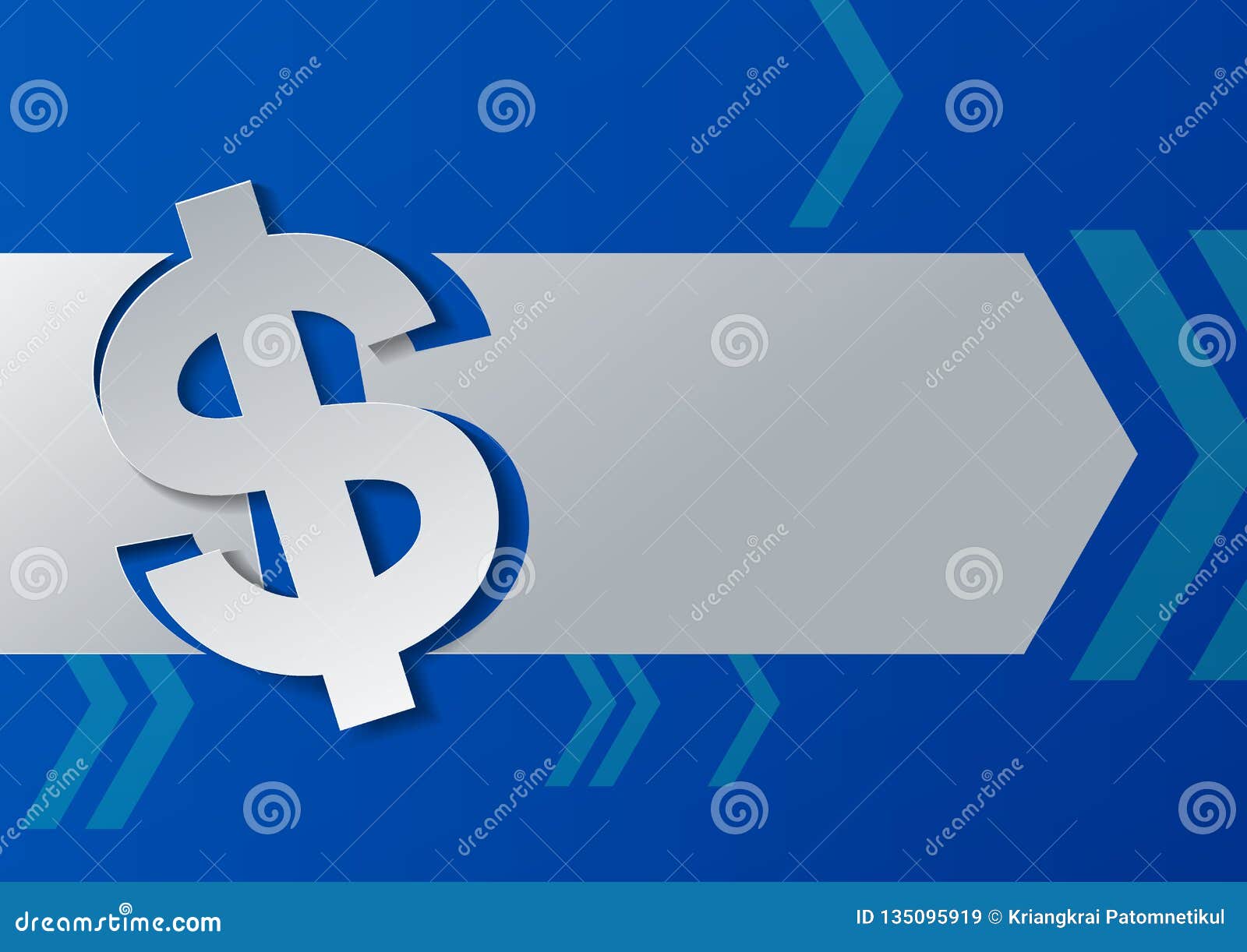 Dollar Sign Cut from Paper on Blue Background Stock Vector ...