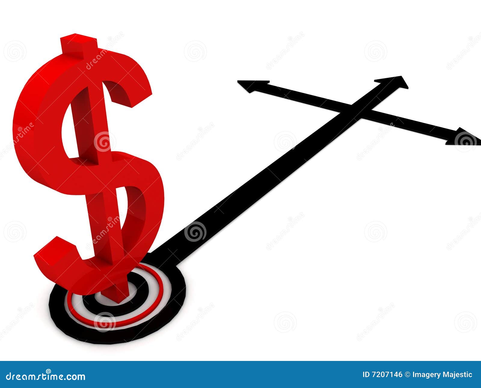 Dollar Sign with Direction Arrows Stock Illustration - Illustration of ...