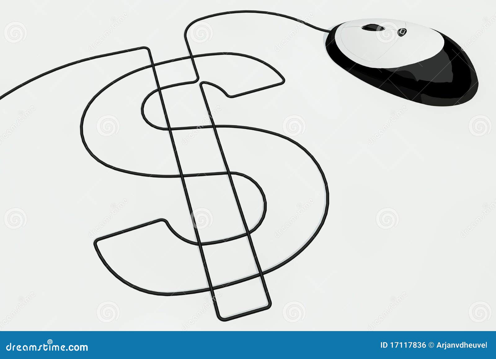 Dollar Sign Drawn with Mouse Wire Stock Illustration - Illustration of ...