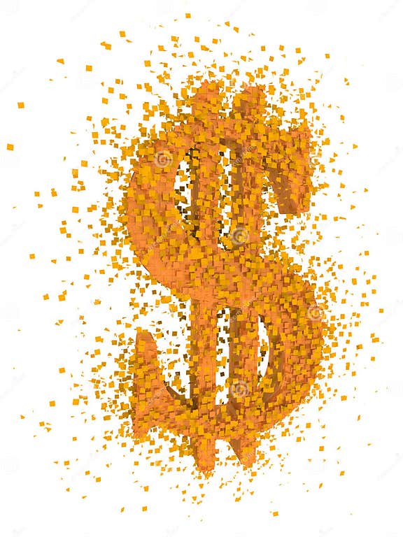 Dollar sign exploding stock illustration. Illustration of abstract ...