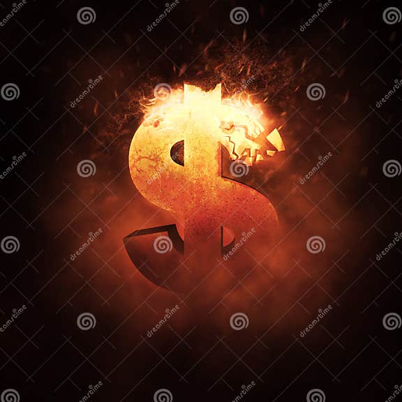 Dollar Sign on Fire stock image. Image of dollar, bank - 45283739