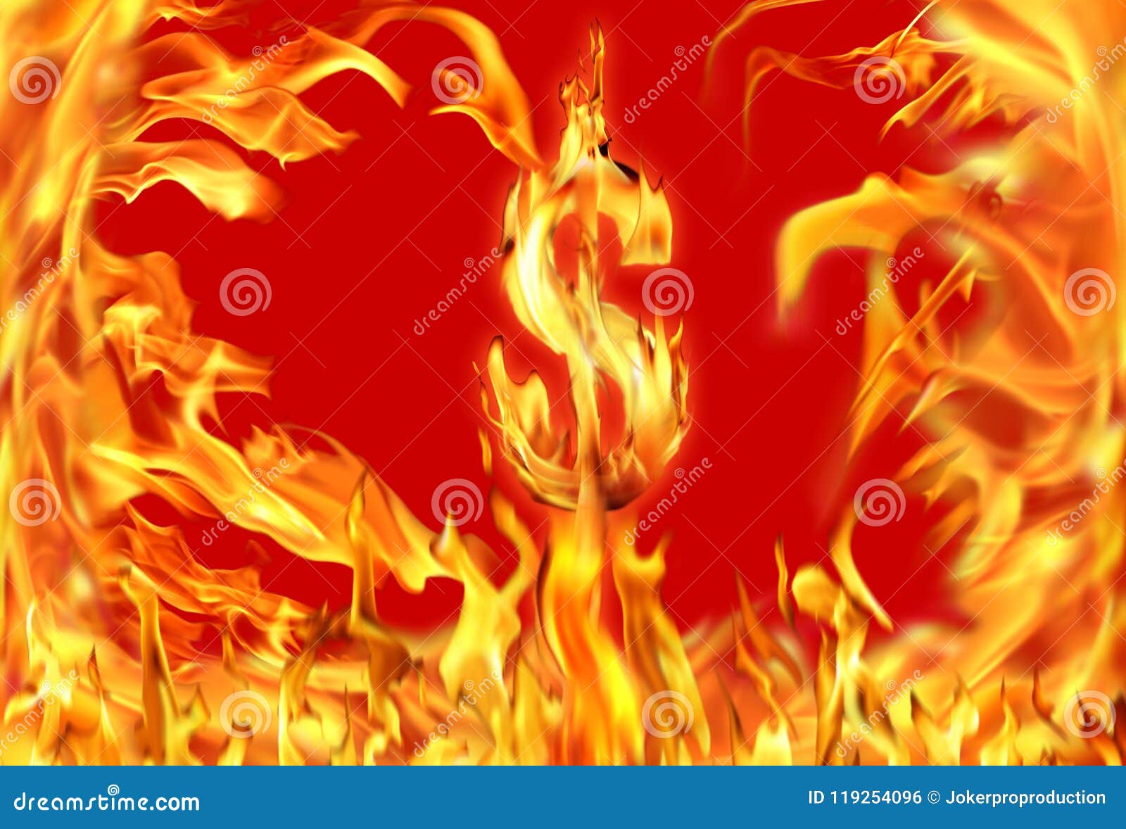 Dollar Sign and Fire Flames Stock Photo - Image of inspiration ...